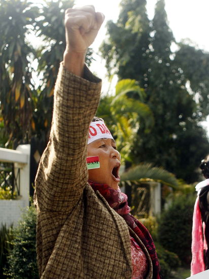 Kachin Woman Wearing Headband Sticker That Editorial Stock Photo ...