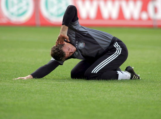 German Goalkeeper Jens Lehmann Performs Stretching Editorial Stock ...