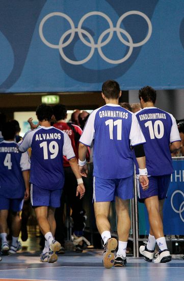 Greek Handball Team Leaving Field After Editorial Stock Photo - Stock ...