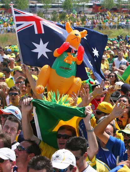 Brazilian Australian Supporters Gather Outside Fifa Editorial Stock ...