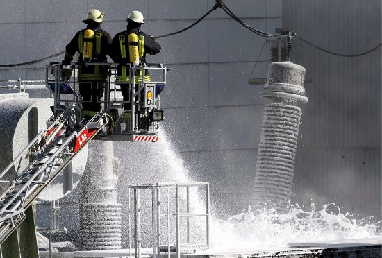 Firemen Extinguish Fire Transformer Station On Editorial Stock Photo ...