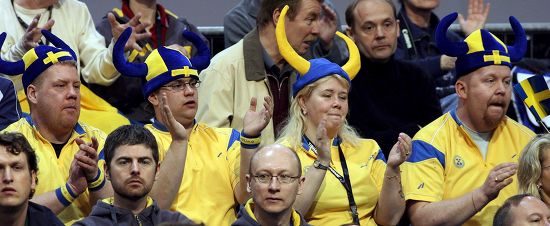 Swedish Fans Cheer Their Team During Editorial Stock Photo - Stock ...