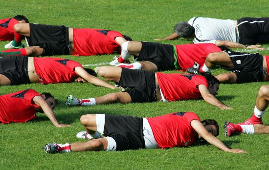 Iranian Players Go Through Their Stretching Editorial Stock Photo ...