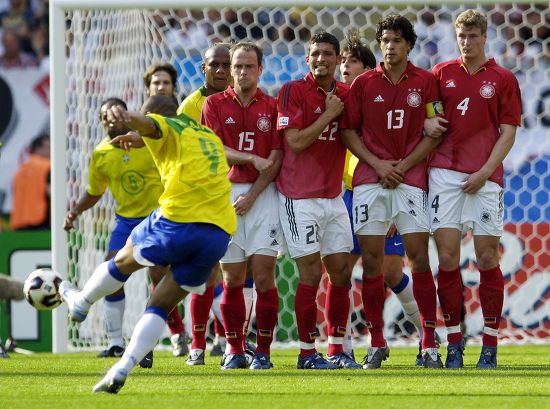 Brazils Adriano Scores 10 Lead Freekick Editorial Stock Photo - Stock ...