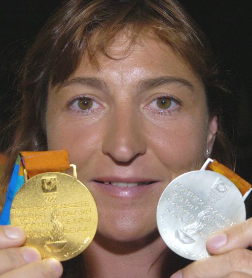 German Birgit Fischer Holds Her Silver Editorial Stock Photo - Stock ...