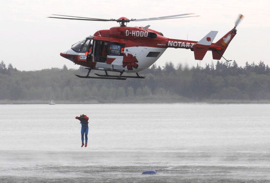 Lifeguard Jumps Off Rescue Heilcopter Christoph Editorial Stock Photo ...