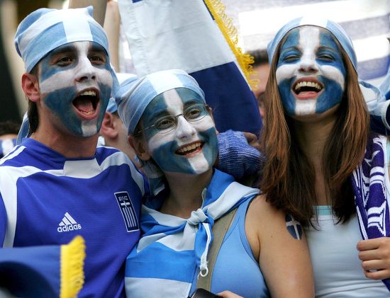 Greek Soccer Fans Cheer Prior Match Editorial Stock Photo - Stock Image ...