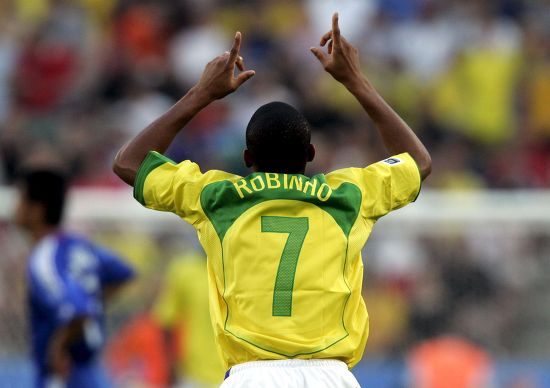 Brazilian Soccer Player Robinho Celebrates After Editorial Stock Photo ...
