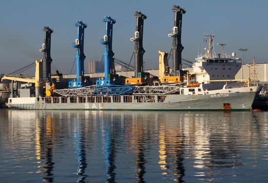 Freight Ship Sal Grietje Leaves Port Editorial Stock Photo - Stock ...