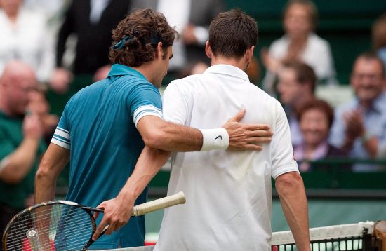 Switzerlands Roger Federer His German Opponent Editorial Stock Photo ...