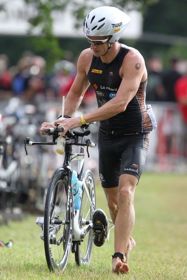 British Triathlete Dion Harrison Starts Cycling Editorial Stock Photo ...