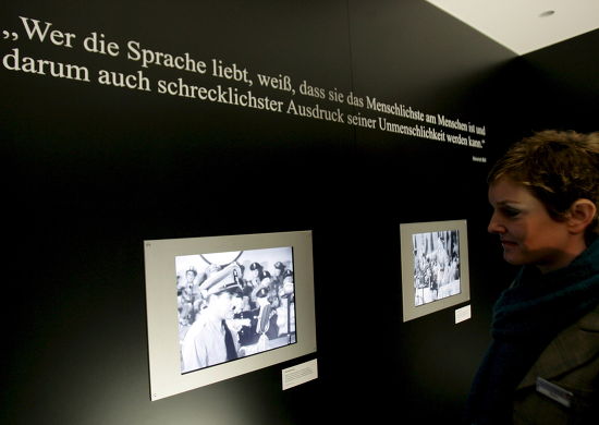 Museum Assistant Watches Juxtaposition Speeches By Editorial Stock ...