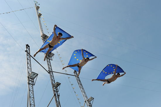 Three Highdivers Jump Their Podiums European Editorial Stock Photo ...