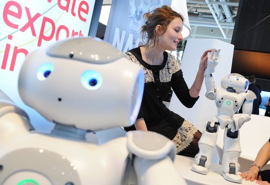 Woman Plays Robot Made By French Editorial Stock Photo - Stock Image ...