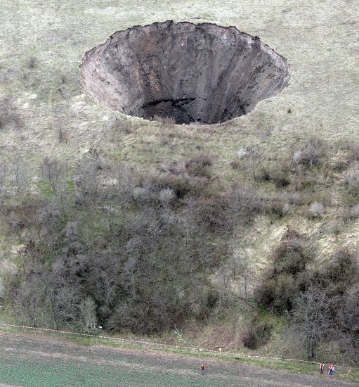 Aerial View Salt Dome Collapsed Under Editorial Stock Photo - Stock ...
