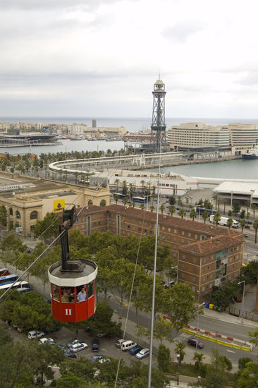 Teleferic La Barceloneta Barcelona Spain Editorial Stock Photo - Stock ...