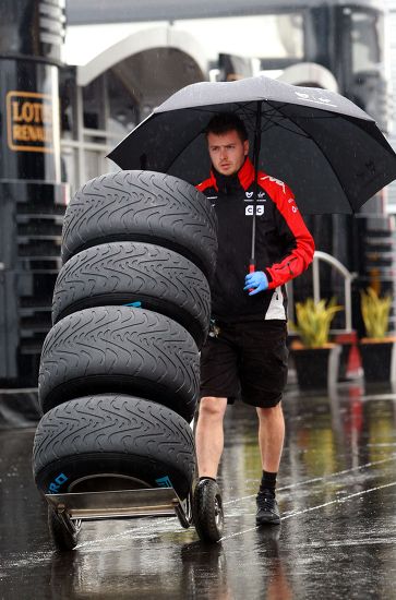 Mechanic Hrt Pushes Cart Loaded Tires Editorial Stock Photo - Stock ...