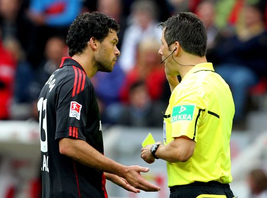 Leverkusens Michael Ballack L Argues Referee Editorial Stock Photo ...