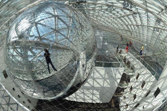 Visitors Walk Through Giant Space Installation Editorial Stock Photo ...