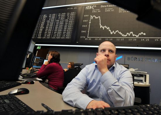 Brokers Watch Their Monitors Trading Room Editorial Stock Photo - Stock ...