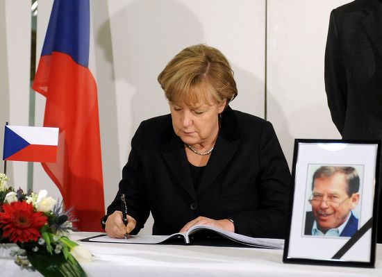 German Chancellor Angela Merkel C Signs Editorial Stock Photo - Stock ...