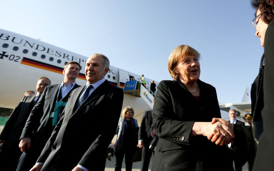 Germany Chancellor Angela Merkel Shakes Hands Editorial Stock Photo ...