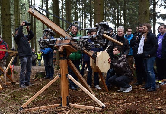 Historians Prepare Replicas Roman Field Artillery Editorial Stock Photo ...