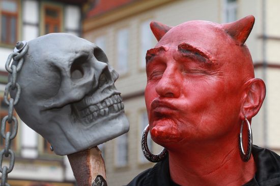 Man Dressed Devil Costume Poses Picture Editorial Stock Photo - Stock ...