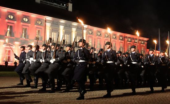 German Soldiers Parade Torches Grand Tattoo Editorial Stock Photo ...
