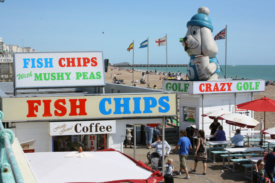 Fish Chips On Brighton Beach Seafront Editorial Stock Photo - Stock ...