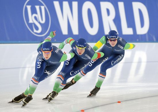 Dutch Ice Speed Skaters Race Womens Editorial Stock Photo - Stock Image ...