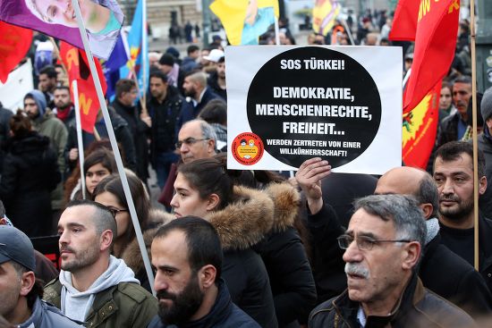 People Banners Reading Sos Turkey Democracy Editorial Stock Photo ...