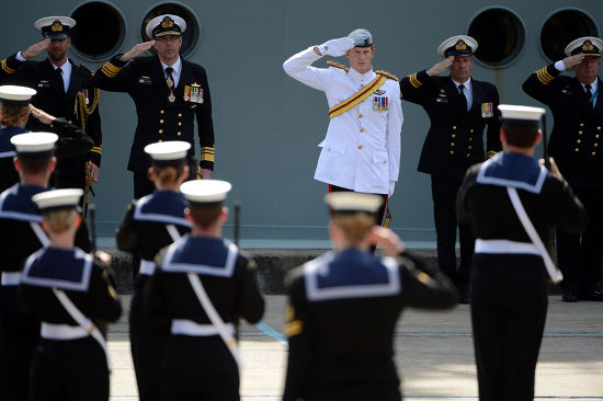 Prince Harry Receives Salute Australian Navy Editorial Stock Photo ...