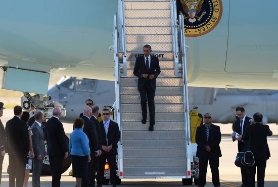 Us President Barack Obama C Arrives Editorial Stock Photo - Stock Image ...