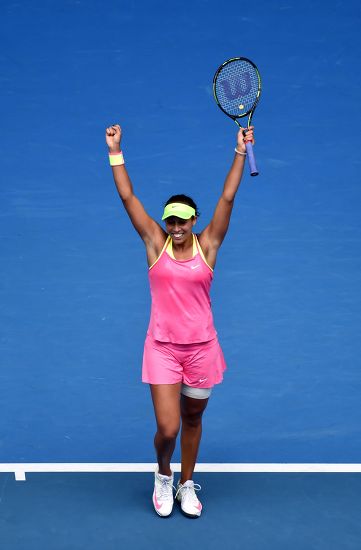 Madison Keys Usa Celebrates Her Win Editorial Stock Photo - Stock Image ...