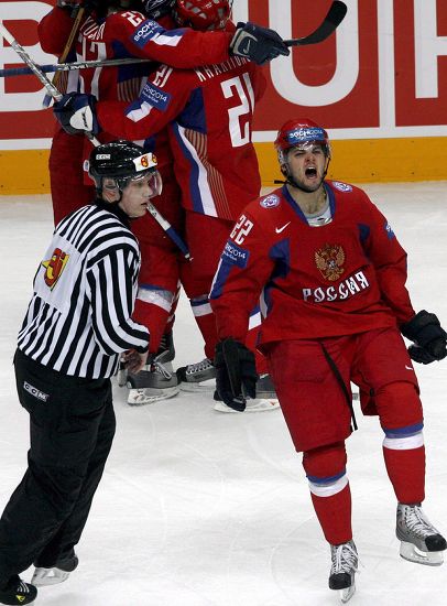 Russian Forward Alexander Radulov R Celebrates Editorial Stock Photo ...