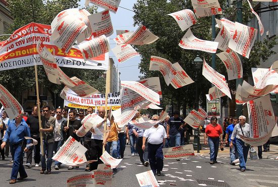 Leaflets Fly Through Air Striking Employees Editorial Stock Photo ...