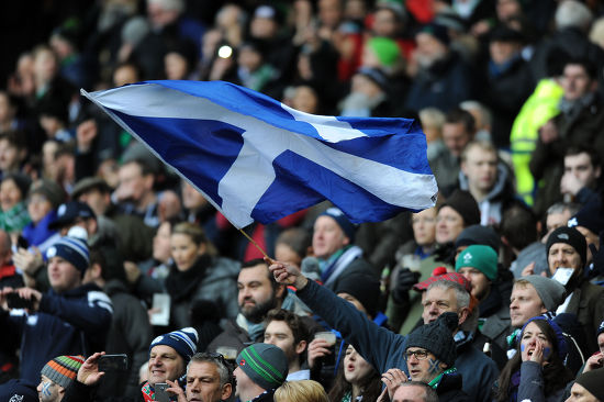 Scotland Fan Waves Saltire Flag Editorial Stock Photo - Stock Image ...