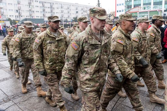 Us Soliders March During Military Picnic Editorial Stock Photo - Stock ...