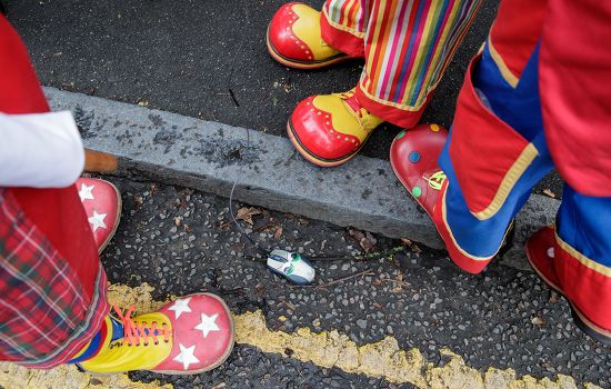 People Dressed Clowns Play Computer Mouse Editorial Stock Photo - Stock ...