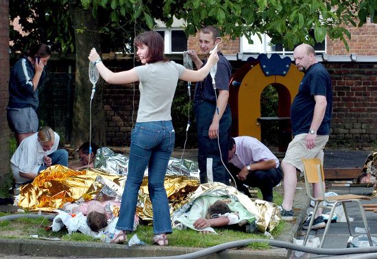 Injured People Receive Care On Scene Editorial Stock Photo - Stock ...