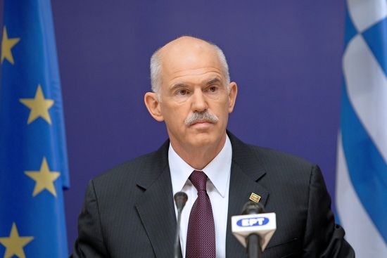 Prime Minister Greece Georgios Papandreou Pictured Editorial Stock ...