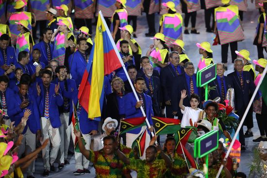 Flag Bearer Ruben Limardo Gascon Venezuela Editorial Stock Photo ...