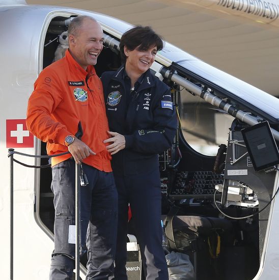 Swiss Pilot Bertrand Piccard L Welcomed Editorial Stock Photo - Stock ...