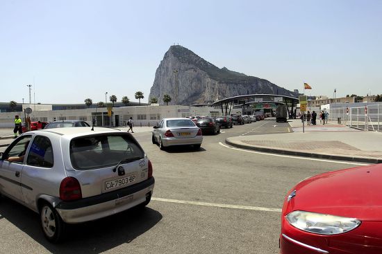 Several Cars Wait Queue Enter Gibraltar Editorial Stock Photo - Stock ...