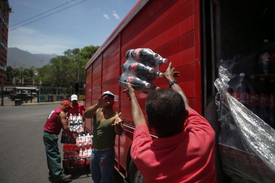 Cocacola Workers Deliver Drinks 23 January Editorial Stock Photo ...