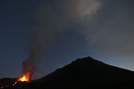 Lava Clouds Smoke Gases Emitted Volcano Editorial Stock Photo - Stock ...