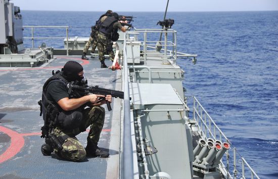 Portuguese Marines Portuguese Frigate Cortereal Action Editorial Stock