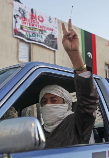 Libyan Flashes V Victory Sign Main Editorial Stock Photo - Stock Image ...