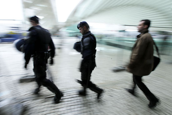Police Officers Pass By Gare Do Editorial Stock Photo - Stock Image ...